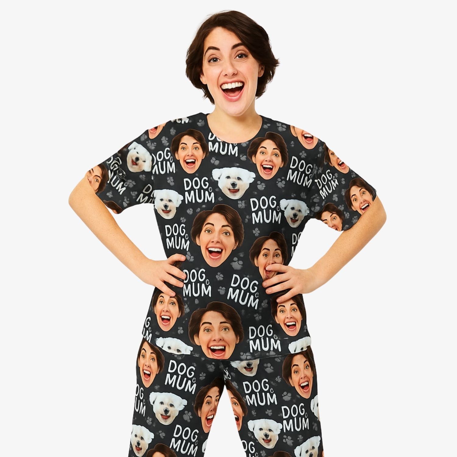 Funny Dog Mum Pyjamas for Women Personalised with Photo - Personalised ...