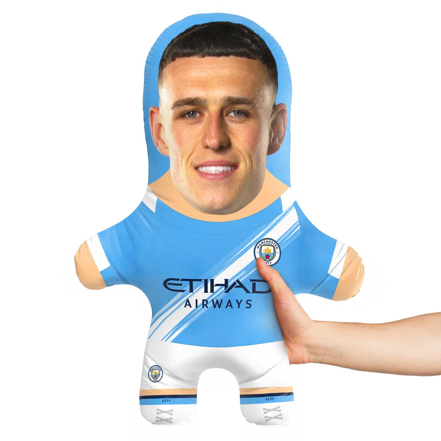 Phil Foden Face Pillow Doll | Personalised Man City Gifts