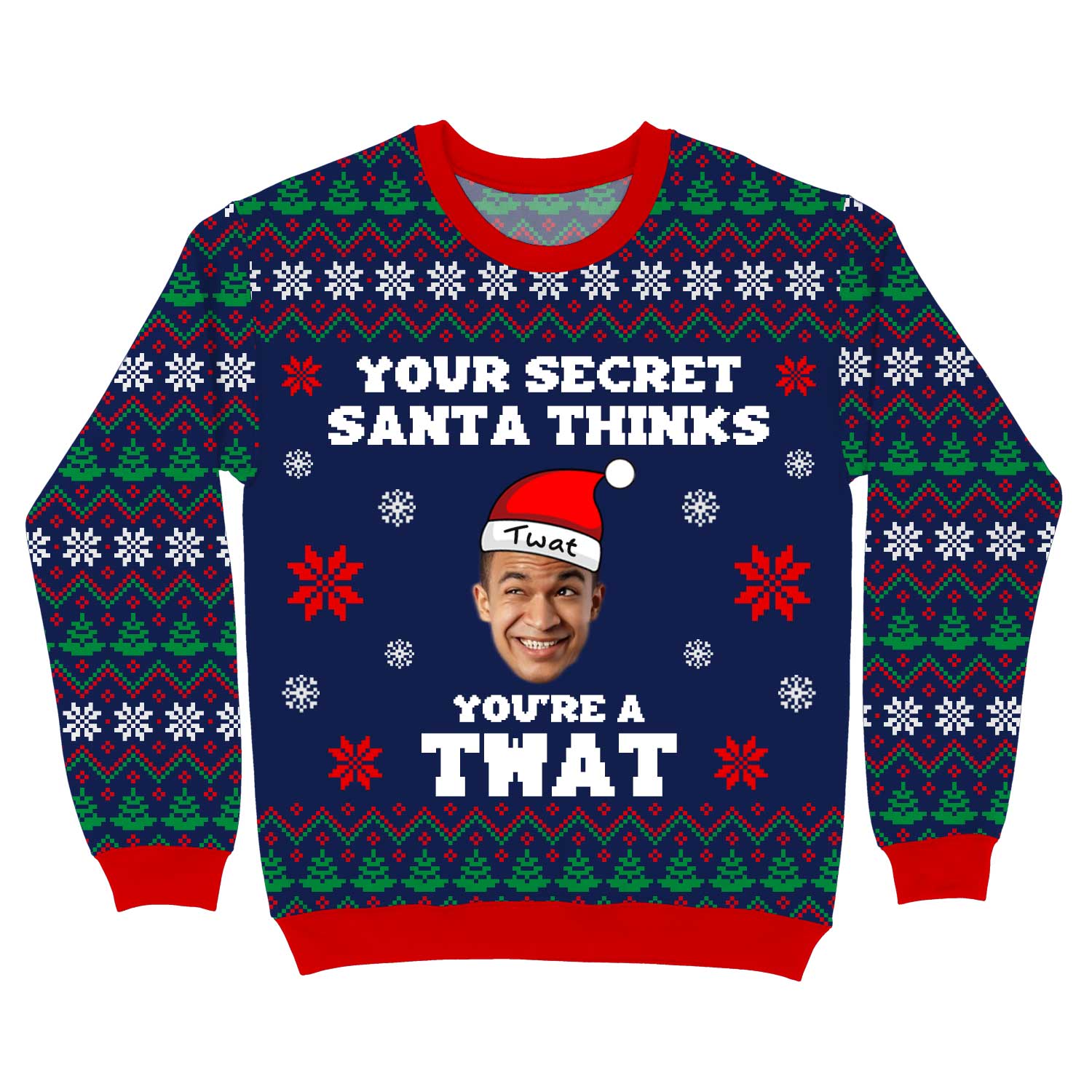 Secret Santa Rude Custom Personalised Xmas Jumper | Funny Personalised ...