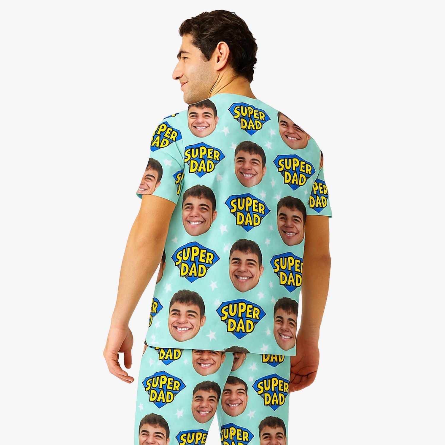 Men’s Super Dad Personalised Pyjamas | Custom Face PJs